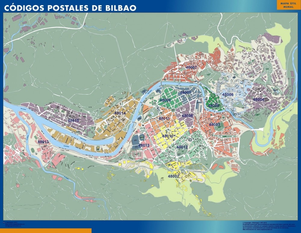 mapa imanes codigos postales bilbao | Mapas magnéticos para imanes