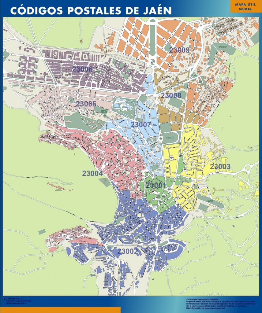 mapa imanes codigos postales jaen | Mapas magnéticos para imanes