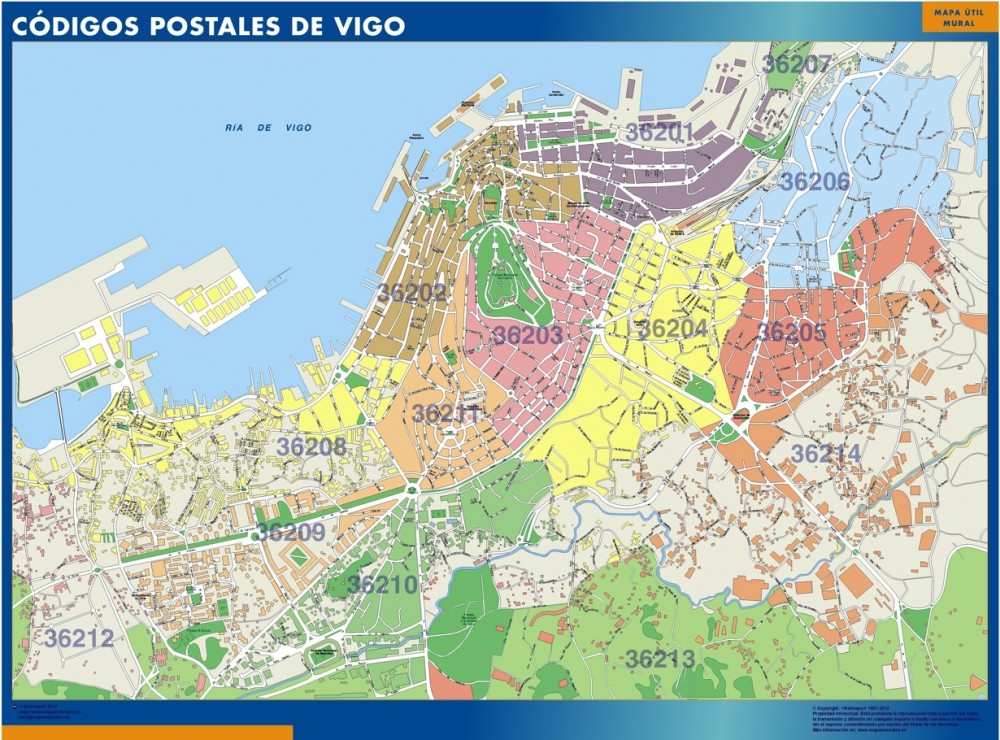 mapa imanes codigos postales vigo | Mapas magnéticos para imanes
